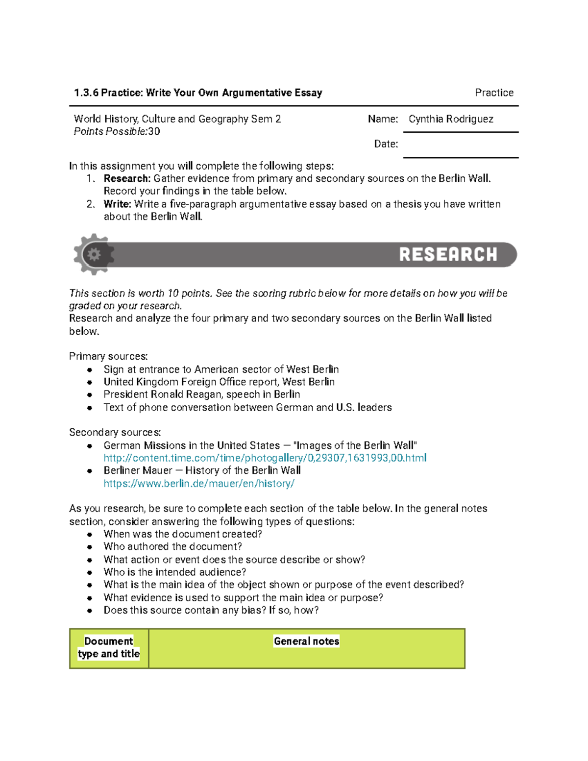 1.3.6 Practice Write Your Own Argumentative Essay - 1.3 Practice: Write ...