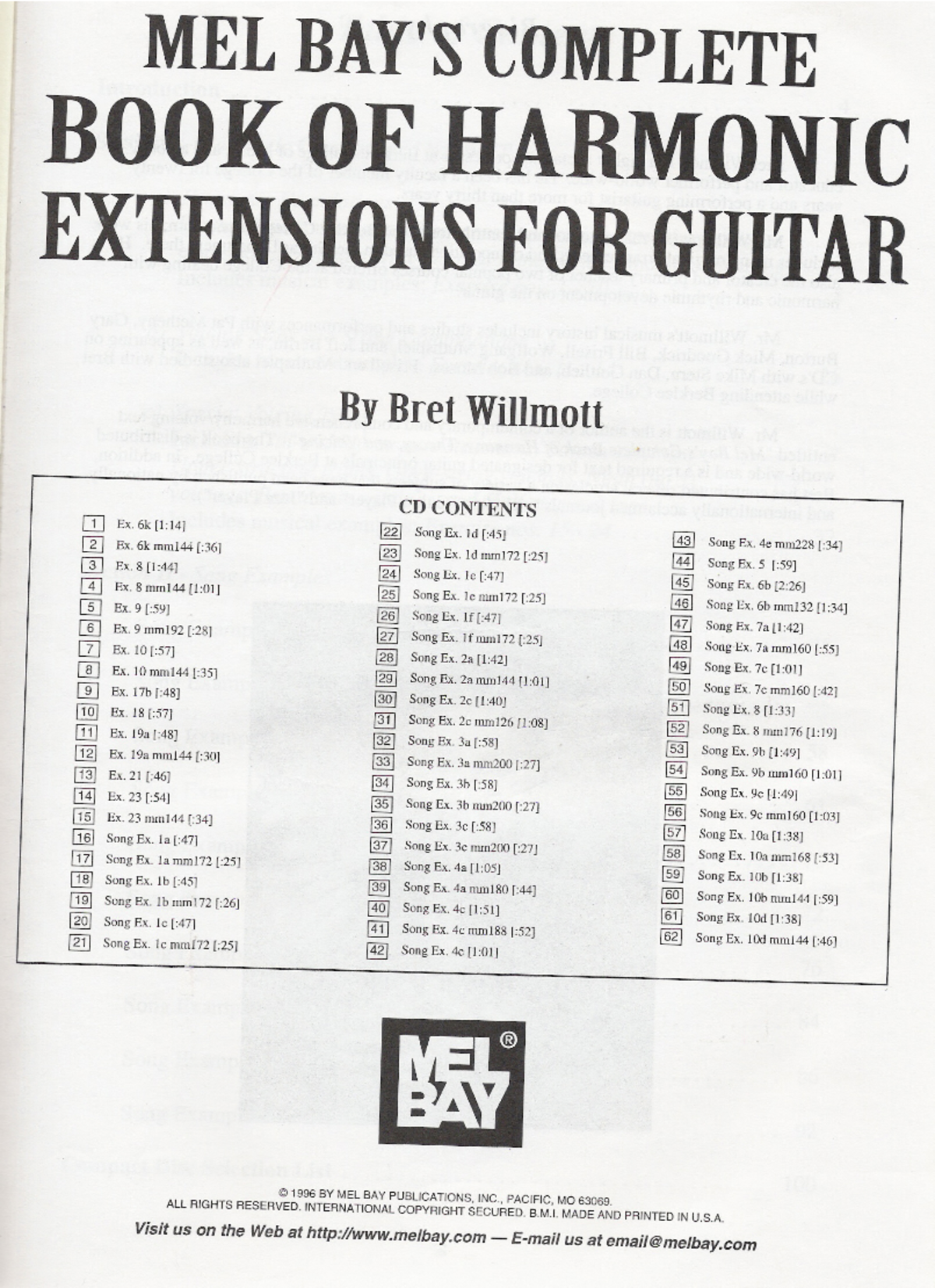 MEL Complete Book of Harmonic Extensions for Guitar by Bret Willmott ...