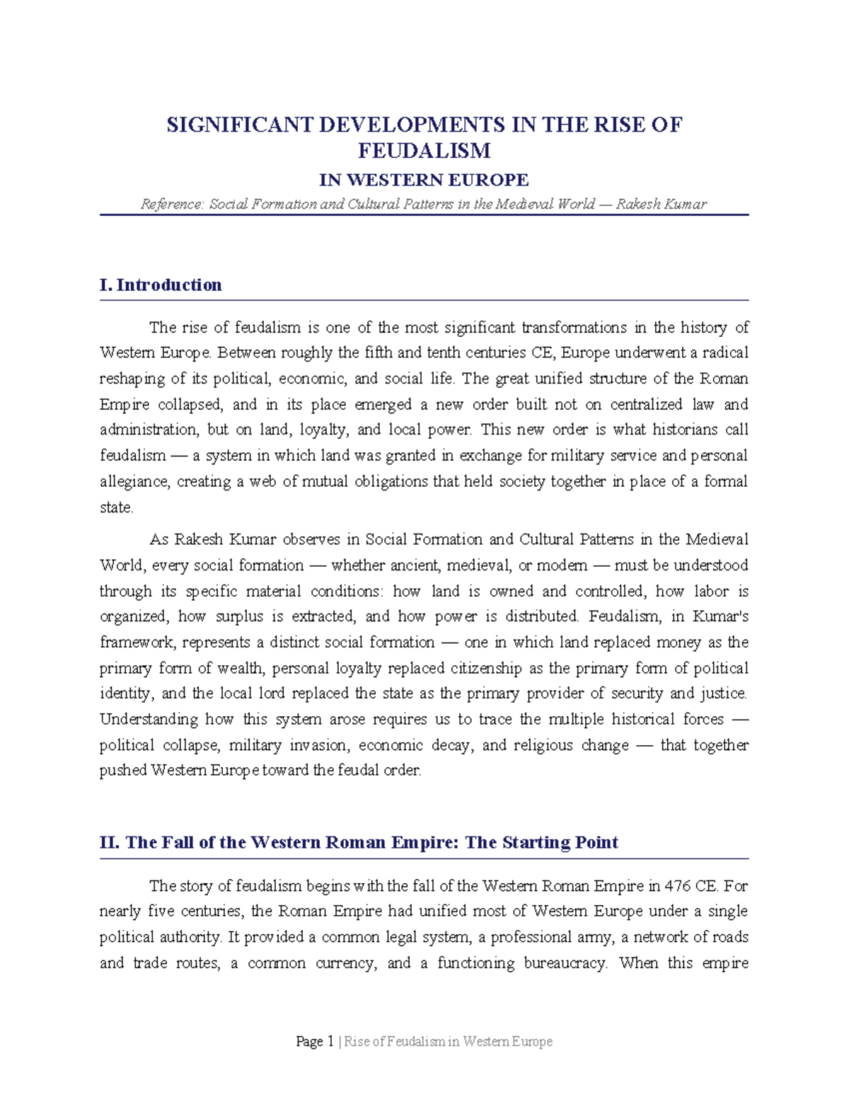 Rise of Feudalism in Western Europe: Key Developments and Analysis ...