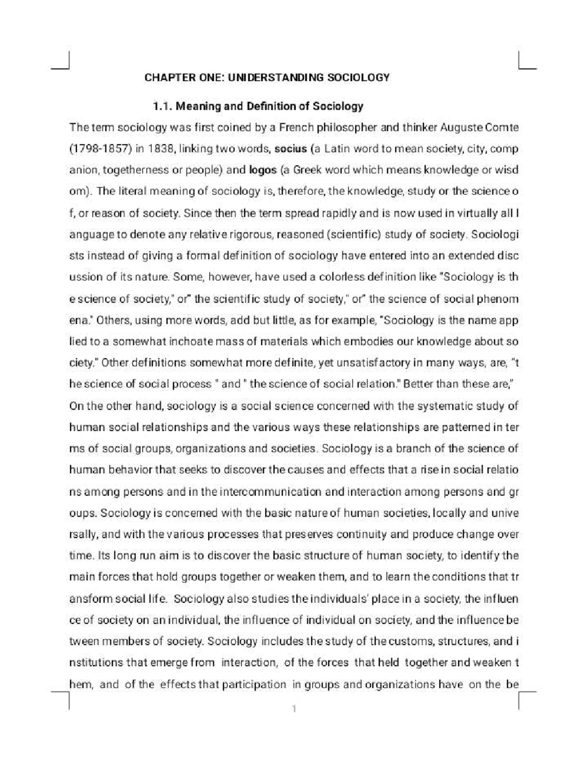 ED 500: Chapter 1 - Understanding Sociology and Its Foundations - Studocu