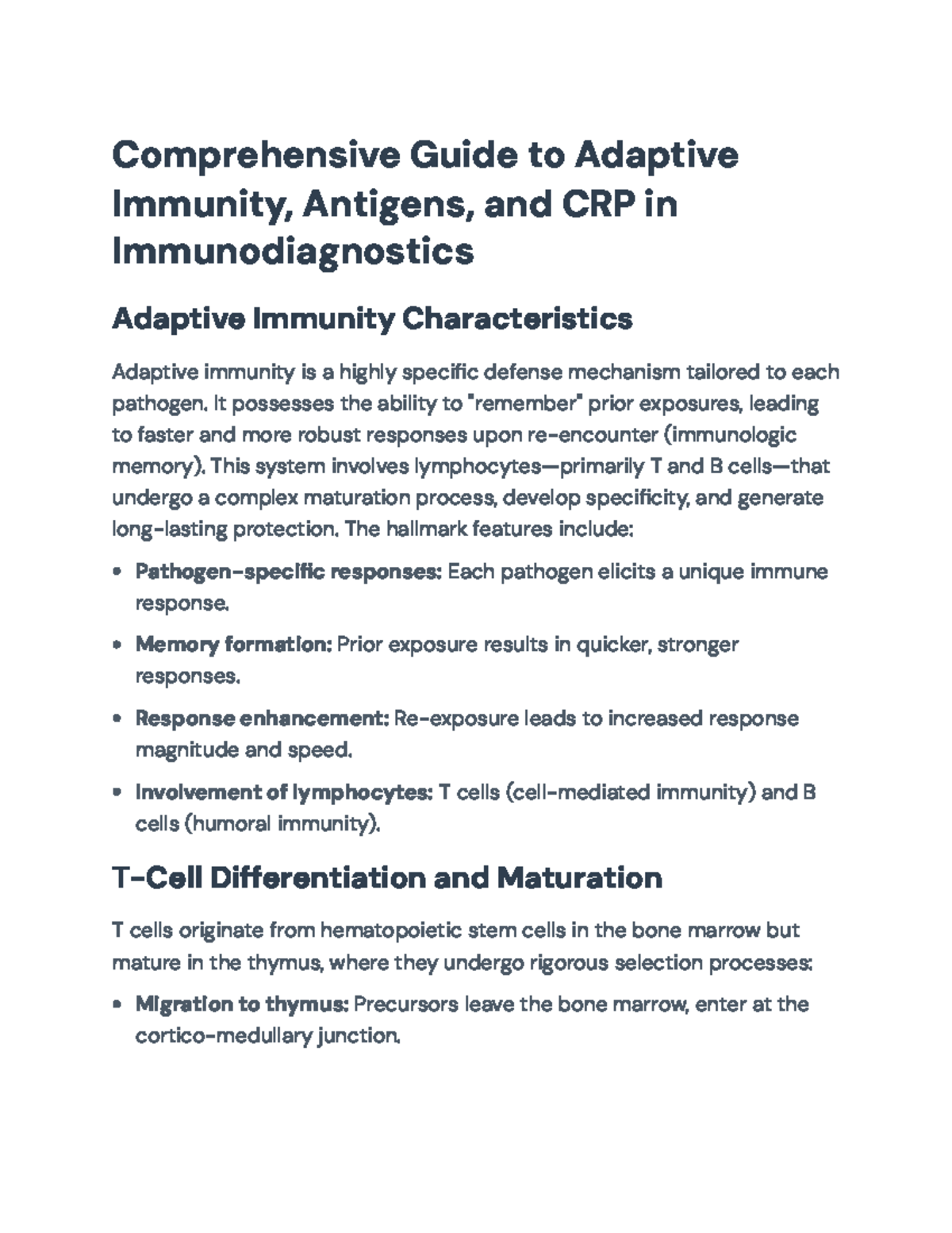 Comprehensive Study on Adaptive Immunity and CRP in Immunodiagnostics ...