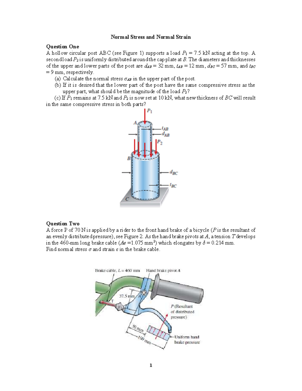 Tutorial 1: Normal Stress & Strain Analysis - 08022024 - Studocu