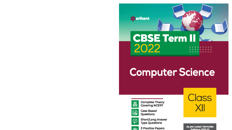 Arihant CBSE Computer Science Class XII Term II Complete Theory ...