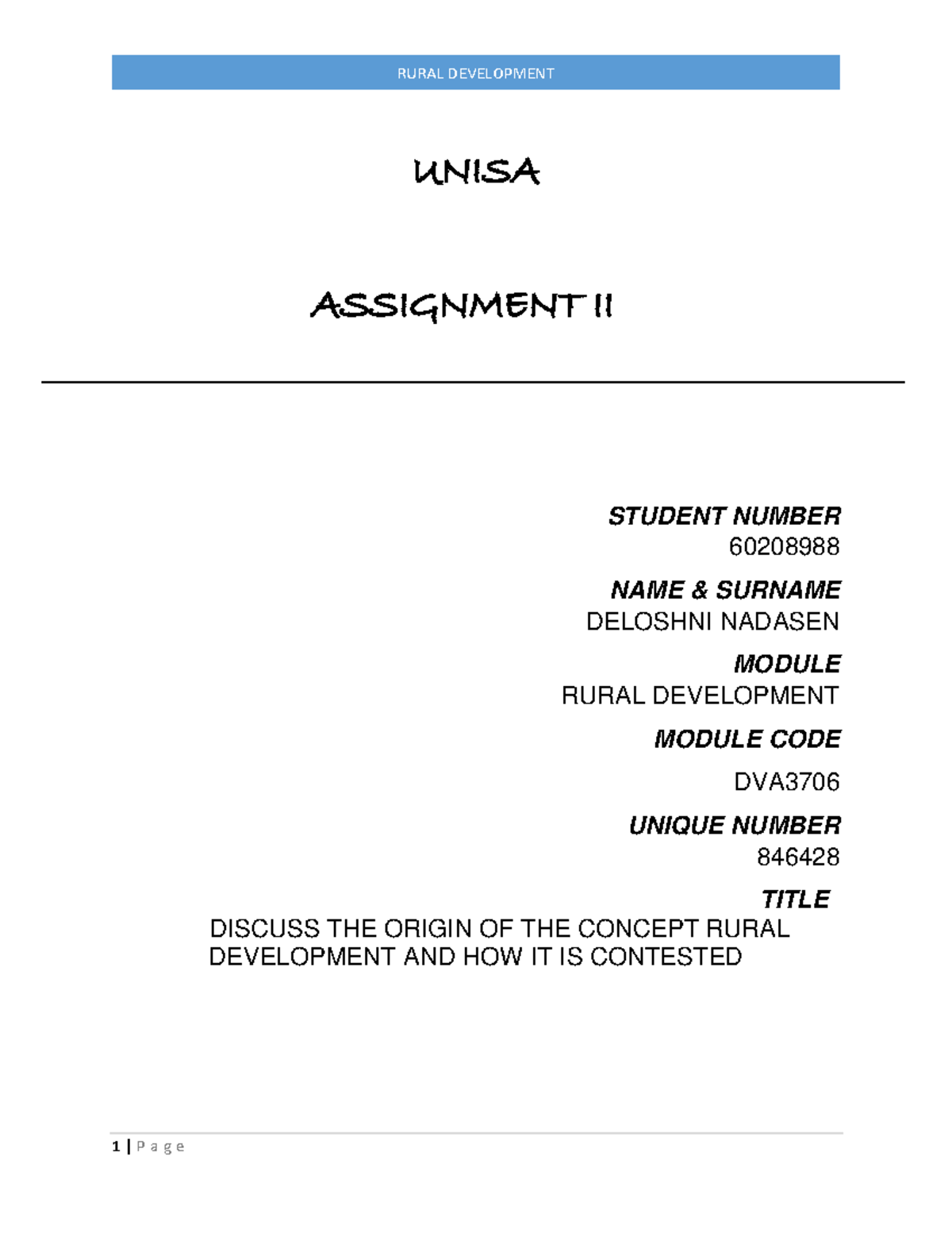 View Marked Assignment 4 (7) - UNISA ASSIGNMENT II STUDENT NUMBER ...