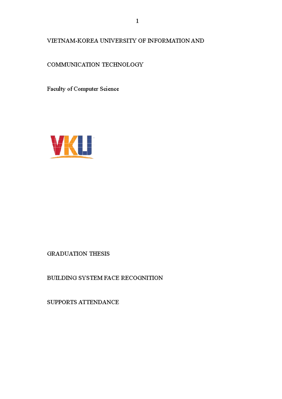 Graduation Thesis: Face Recognition System for Attendance (23IT1) - Studocu