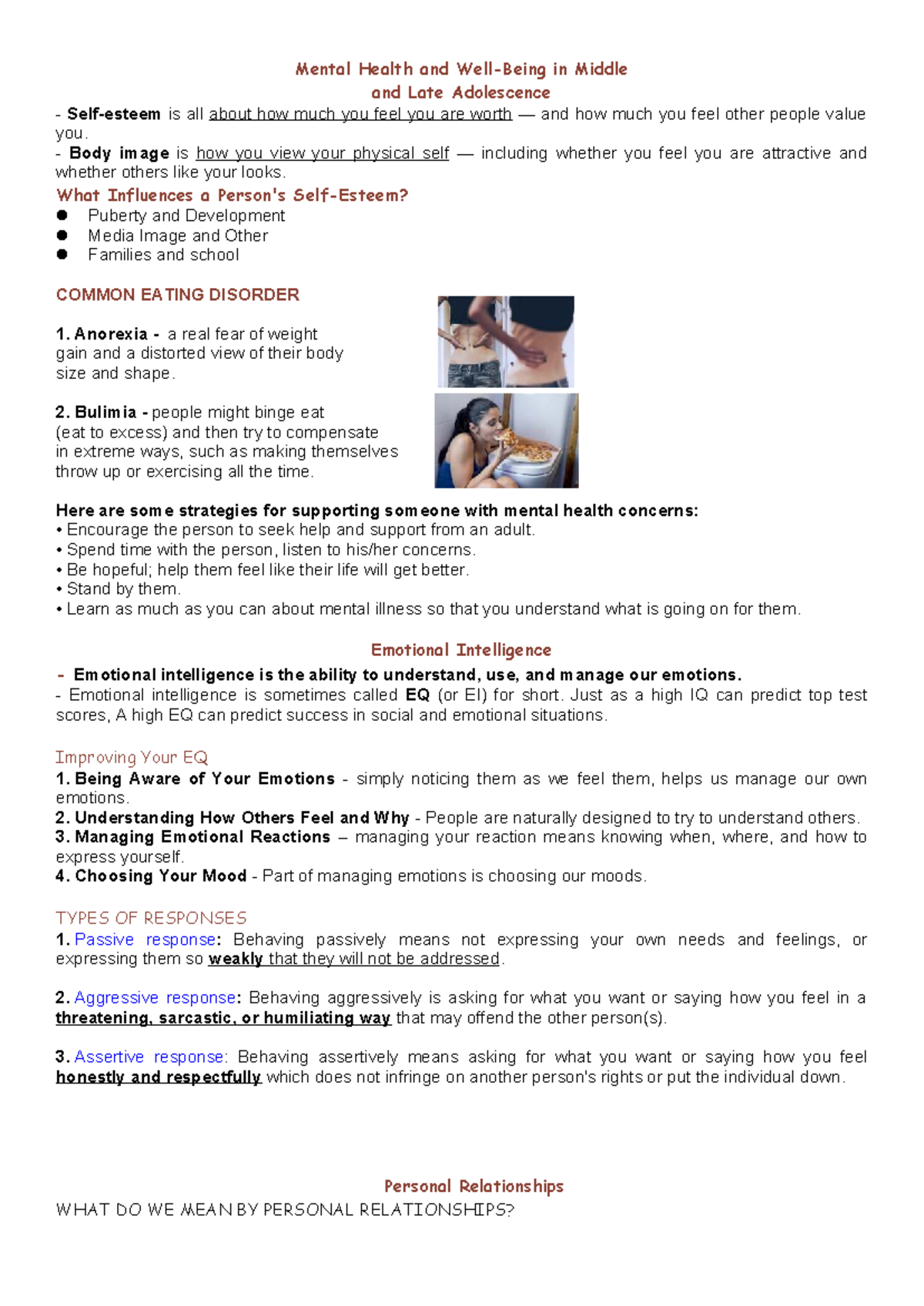 Mental Health in Middle and Late Adolescence: Key Insights and ...