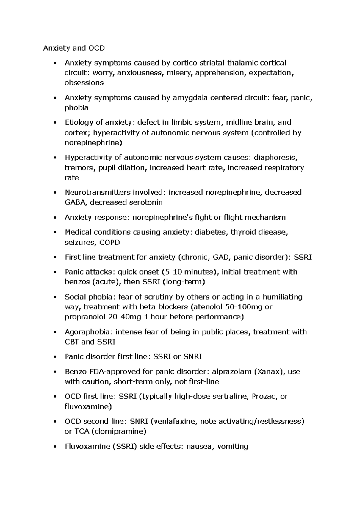 Anxiety and OCD Study Guide: Key Concepts and Treatments - Studocu