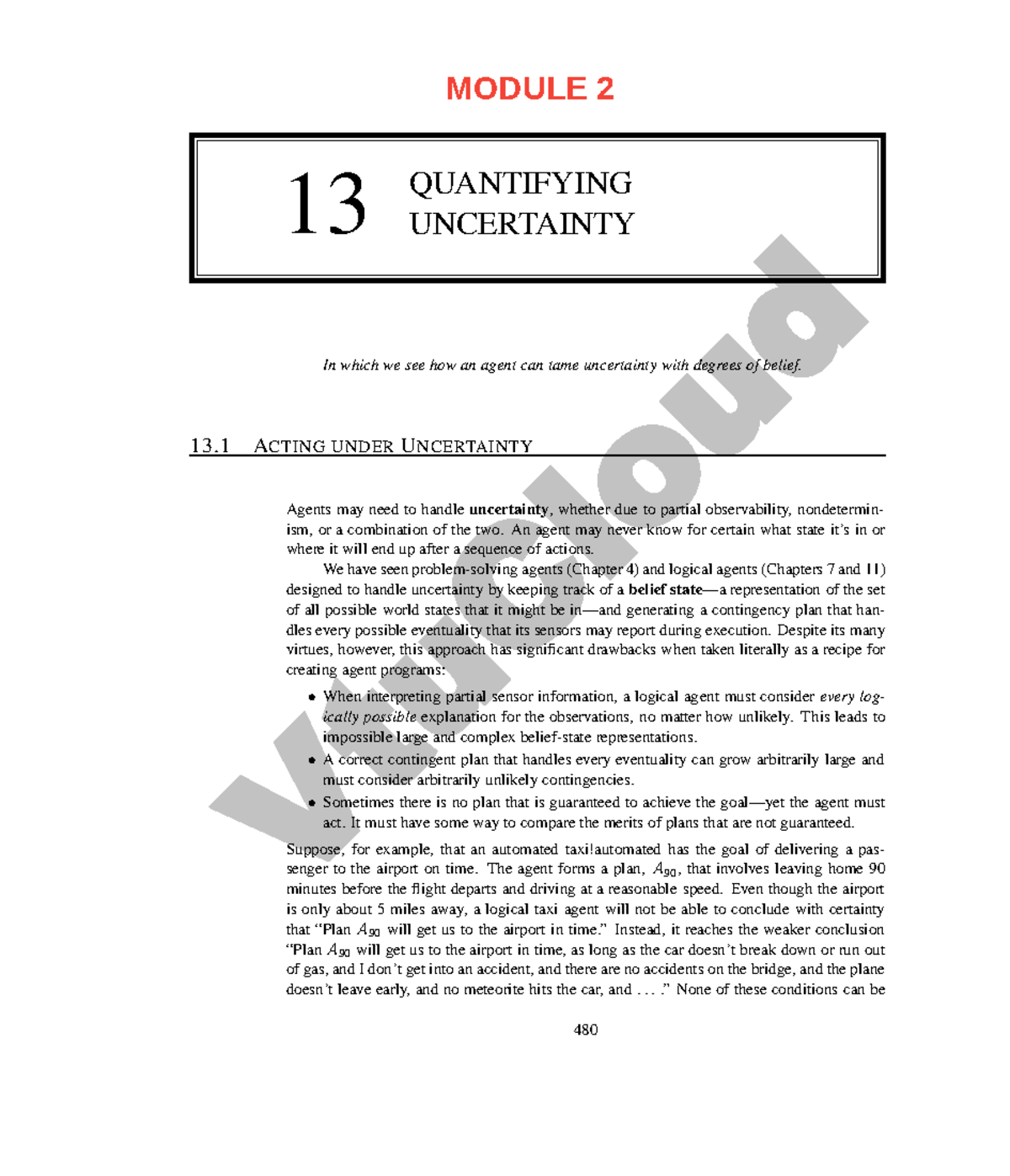 Module 2: Quantifying uncertainty in agent decision-making - Studocu