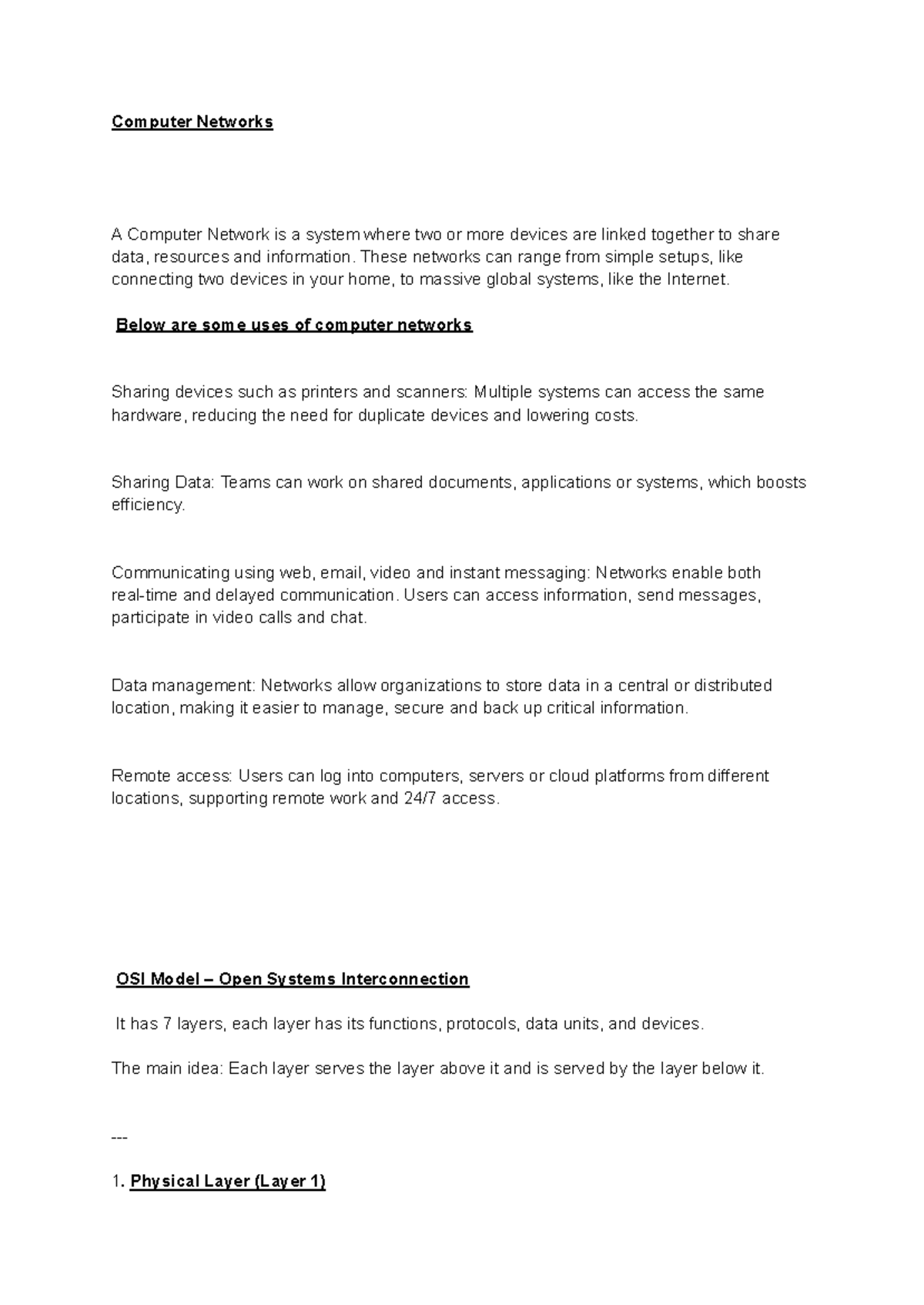 Computer Networks CA2: Overview and Key Concepts - Studocu