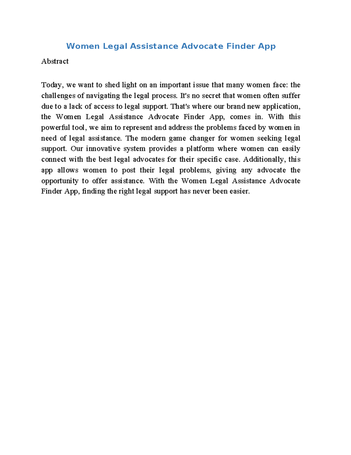 Women Legal Assistance Advocate Finder App Overview and Features - Studocu