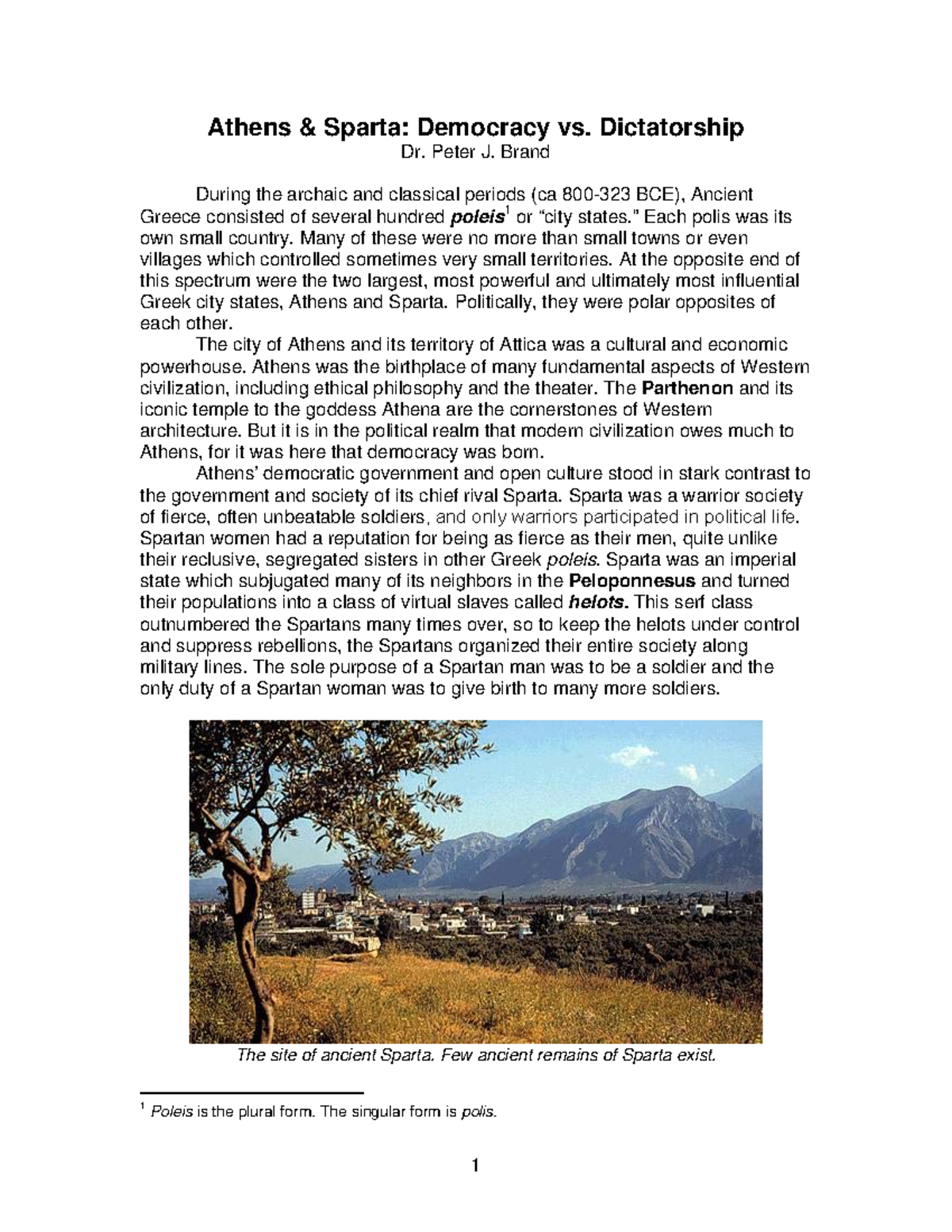 Athens & Sparta: Examining Democracy vs. Dictatorship in Ancient Greece ...