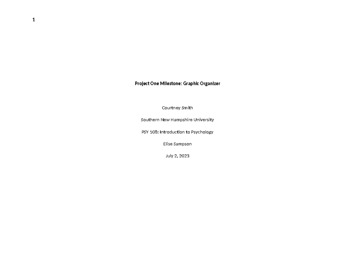 Project One Milestone - Assignment - Project One Milestone: Graphic ...