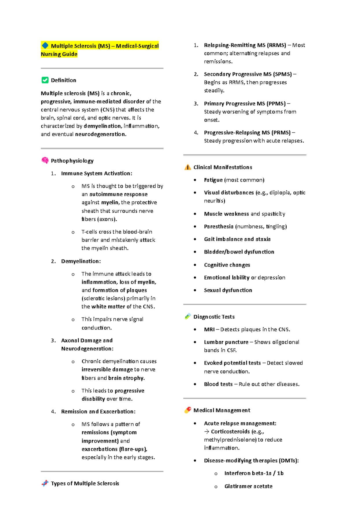 MS 5TH - Comprehensive Nursing Guide on Multiple Sclerosis Management ...