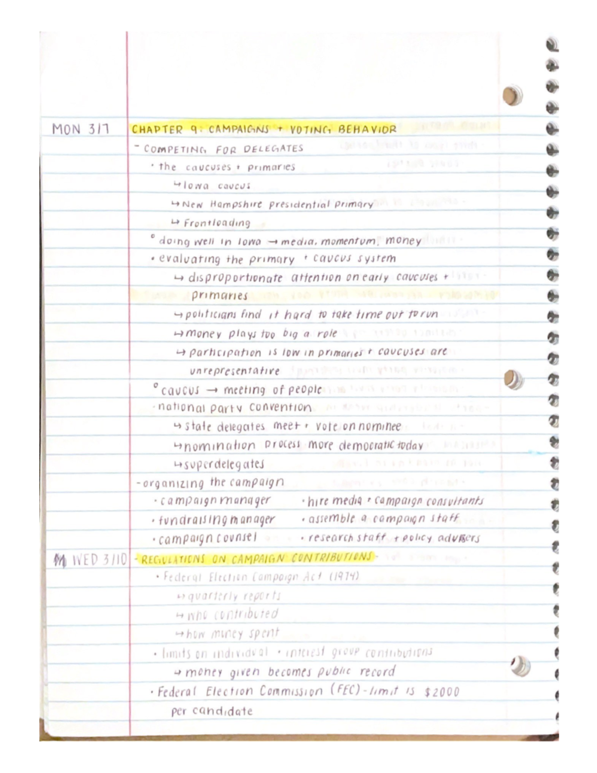 Pols 206 - Chapter 9 & 11: Campaigns, Voting Behavior, and Congress ...