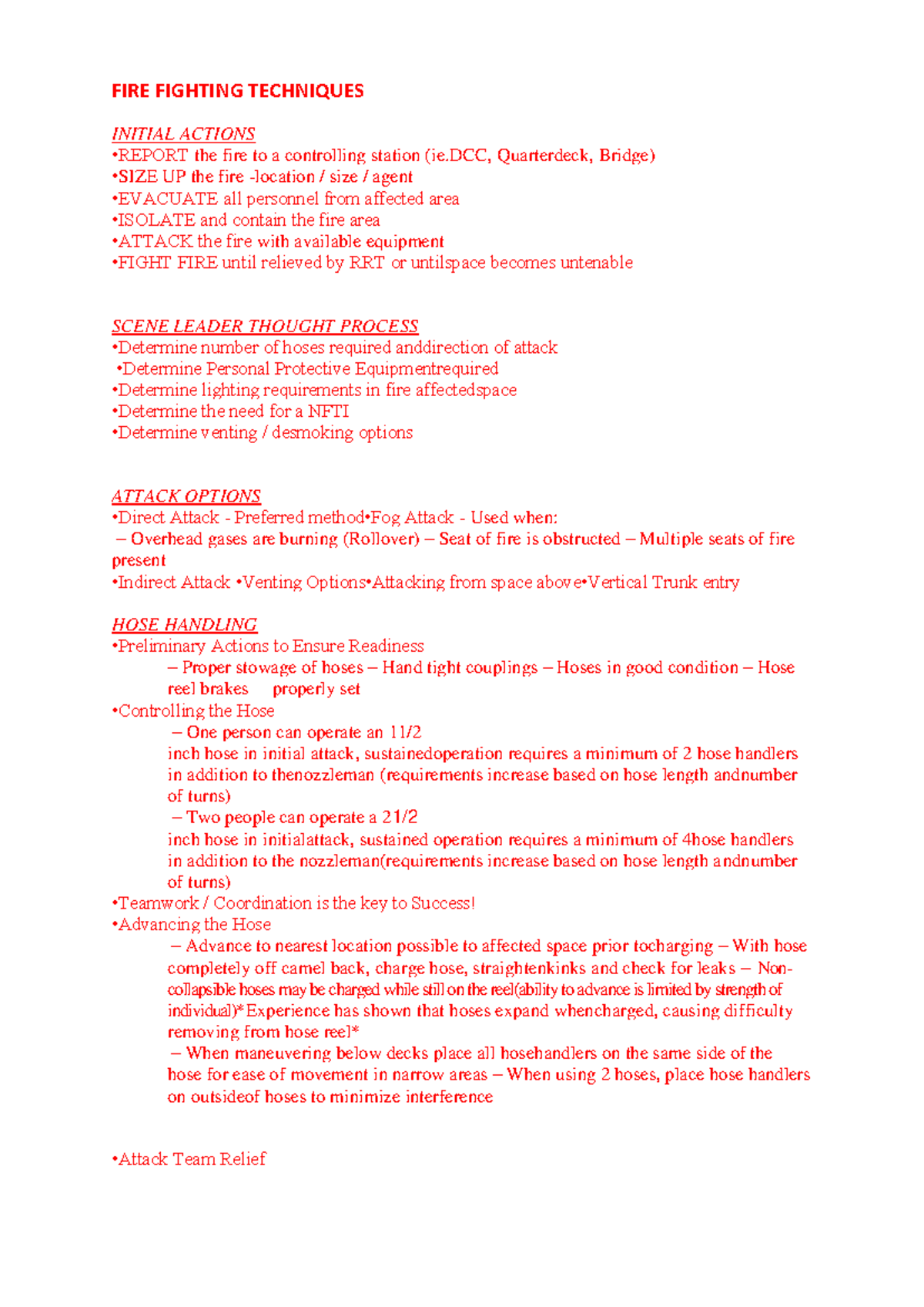 Lecture 6 FIRE- Fighting- Techniques used by the Bureau of Fire ...