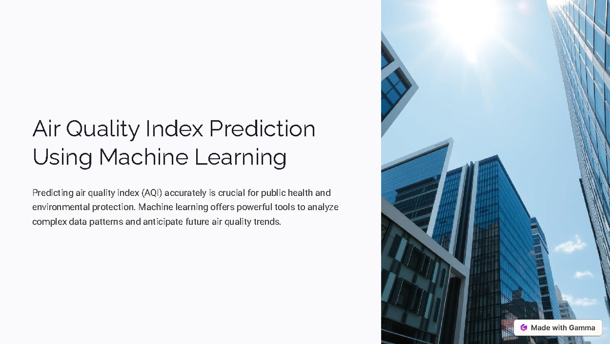 AQI Prediction Using Machine Learning: Techniques & Applications - Studocu