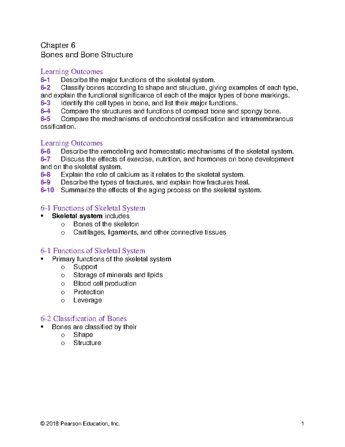 Chapter 6: Bone Structure, Functions, Formation & Fractures Overview - Studocu