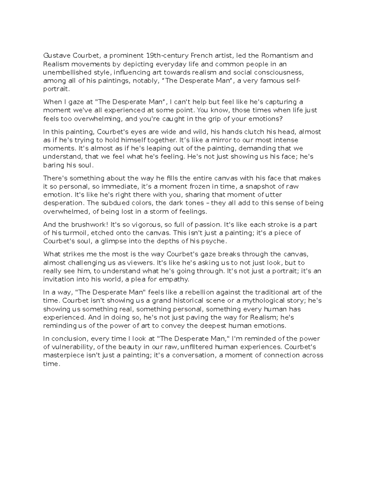 the desperate man - Gustave Courbet, a prominent 19th-century French ...