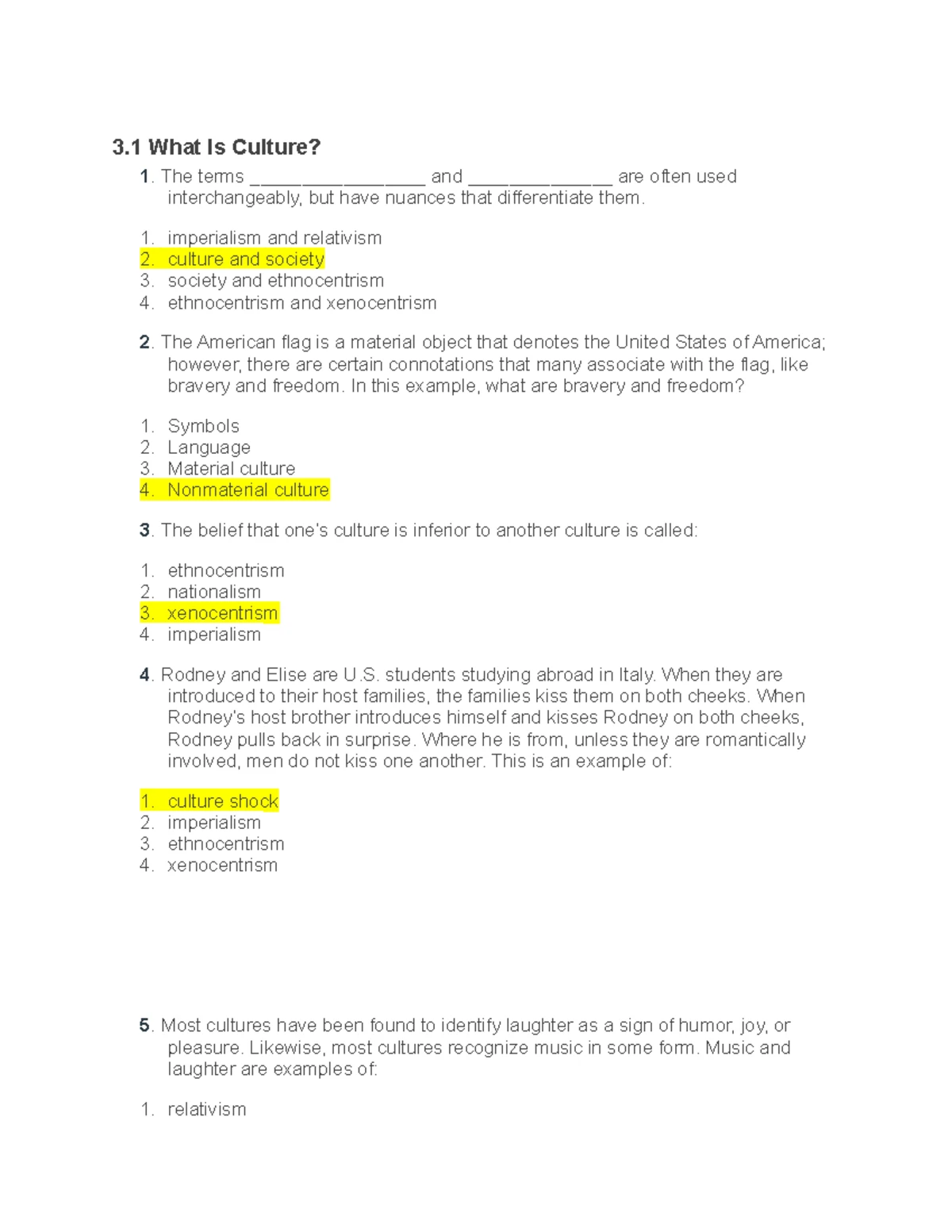 Chapter 1 Study Guide Quiz (With Answers) - 1 What Is Sociology? Which of the following best ...