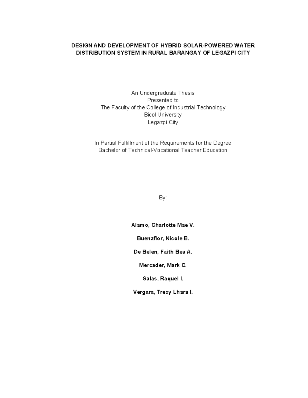 Design and Development of Hybrid Solar-Powered Water System - Research ...