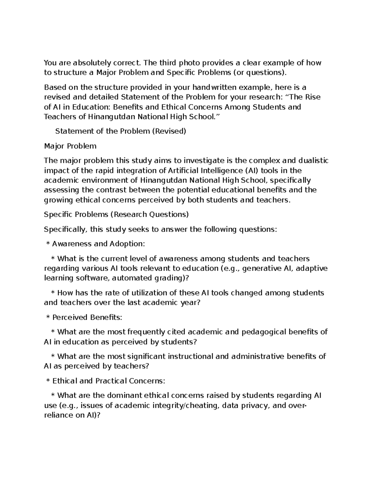 AI in Education: Statement of the Problem (Revised) - Hinangutdan ...