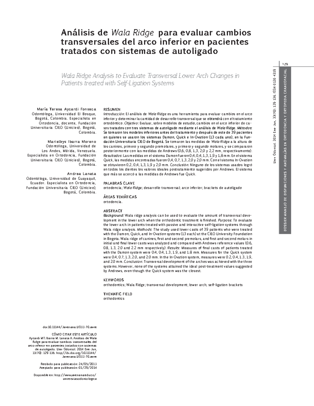 Análisis de Wala Ridge en Ortodoncia: Cambios en el Arco Inferior - Studocu