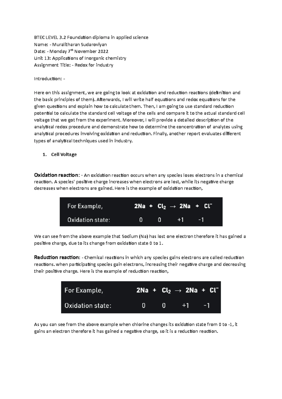 BTEC Level 3.1 13 aim B - BTEC LEVEL 3 Foundation diploma in applied science Name ...