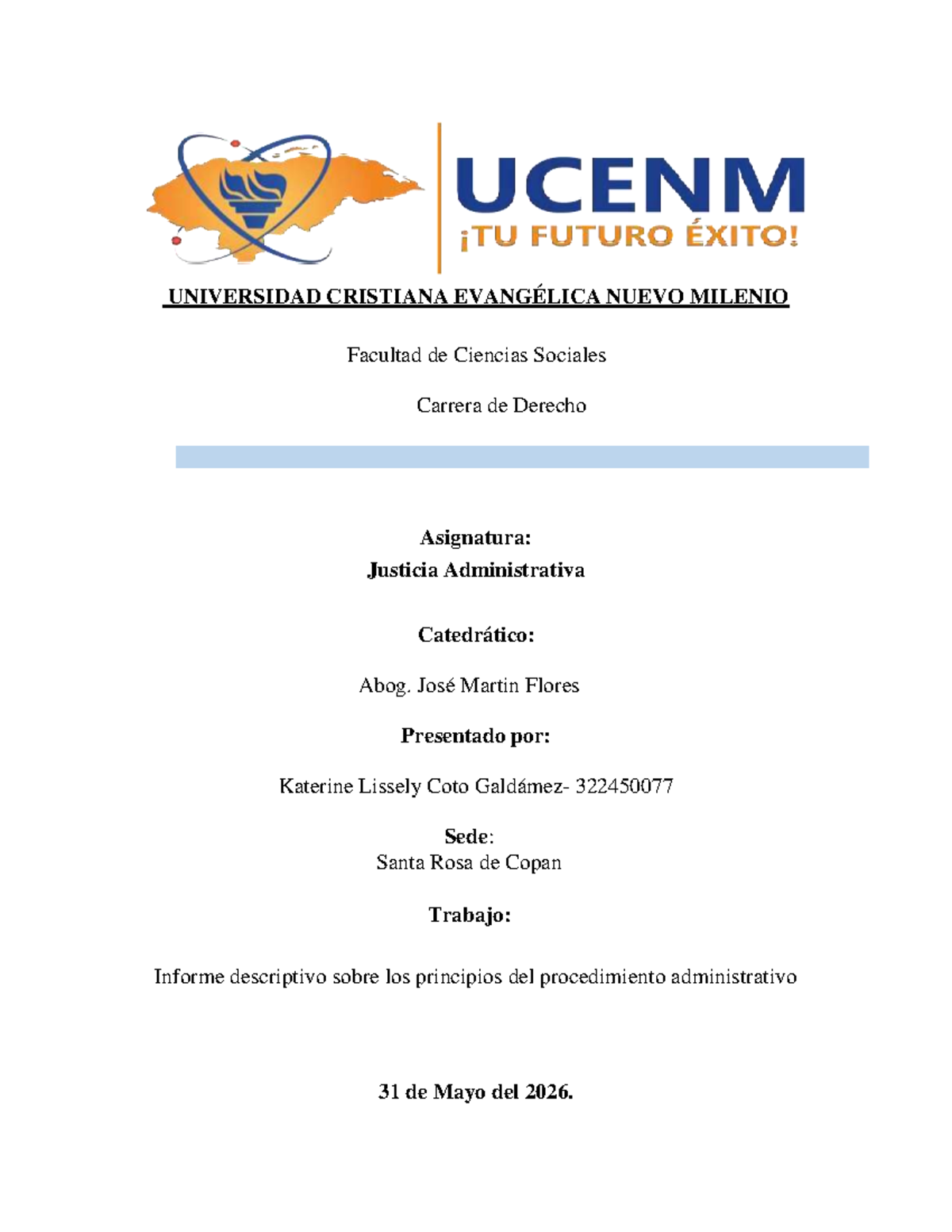 Informe sobre los Principios del Procedimiento Administrativo ...