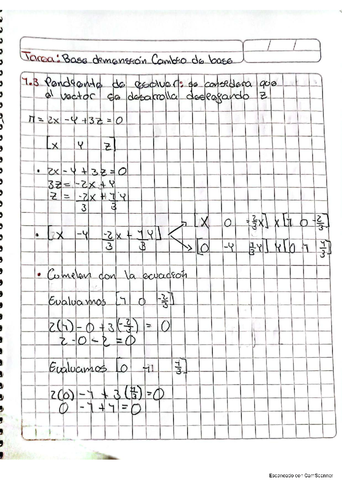 Tarea: Base Dimensión y Resolución de Ecuaciones 7.3 - Studocu