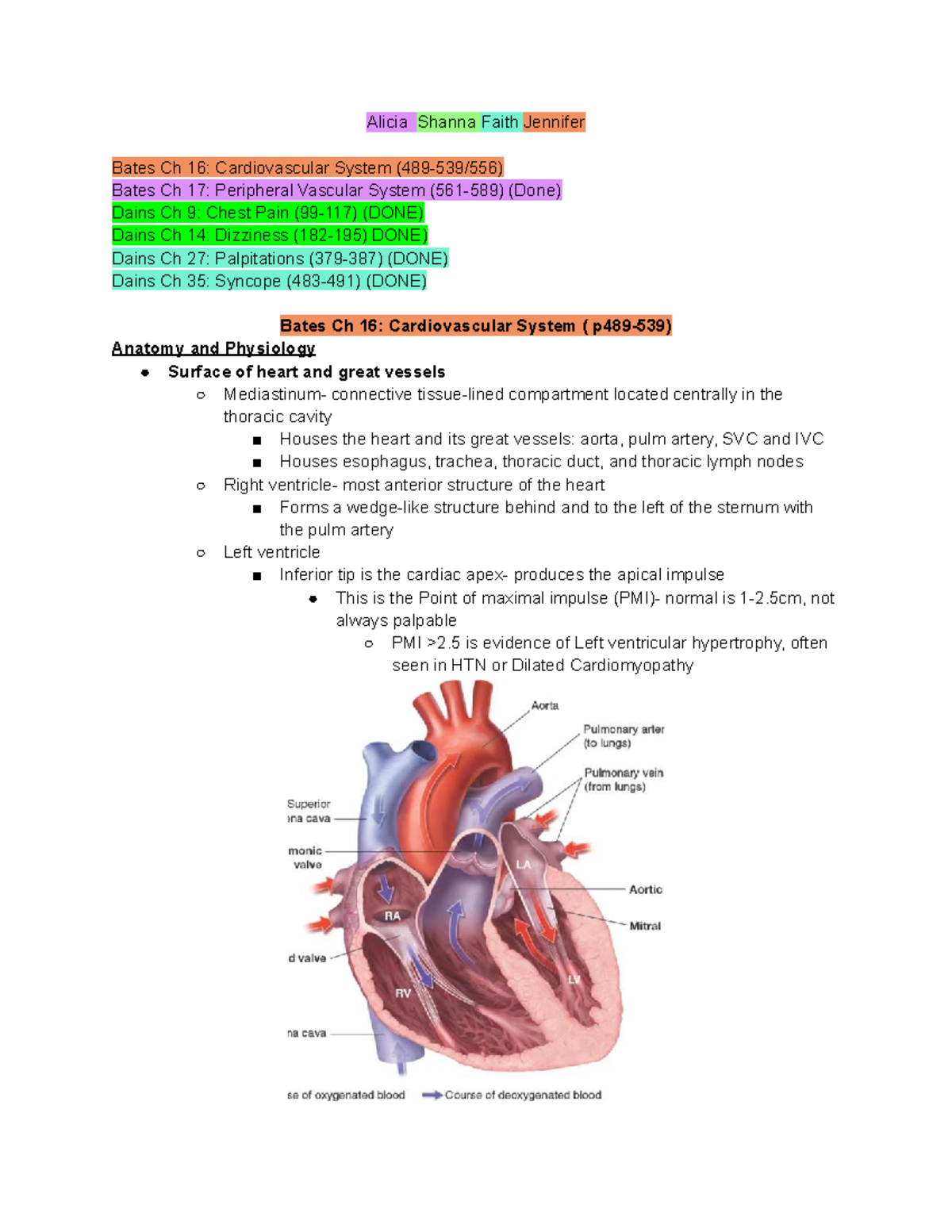 Assessment Module 6 Notes: Cardiovascular & Peripheral Vascular Systems ...