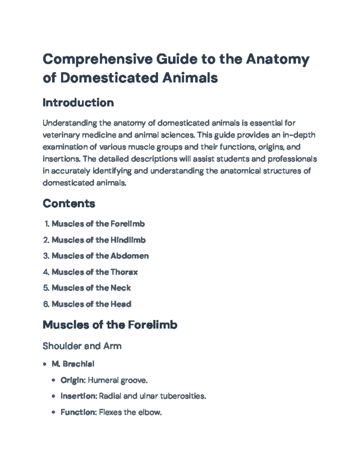 Comprehensive Anatomy Guide for Domesticated Animals - Veterinary Study ...