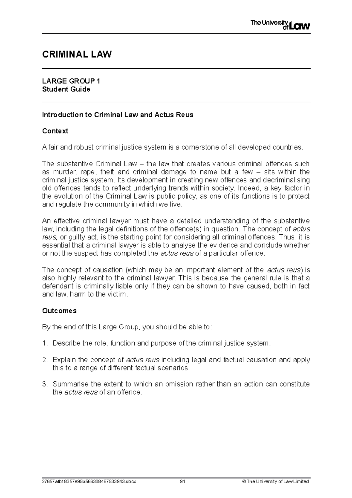 Large Group 1 - notes - CRIMINAL LAW LARGE GROUP 1 Student Guide ...