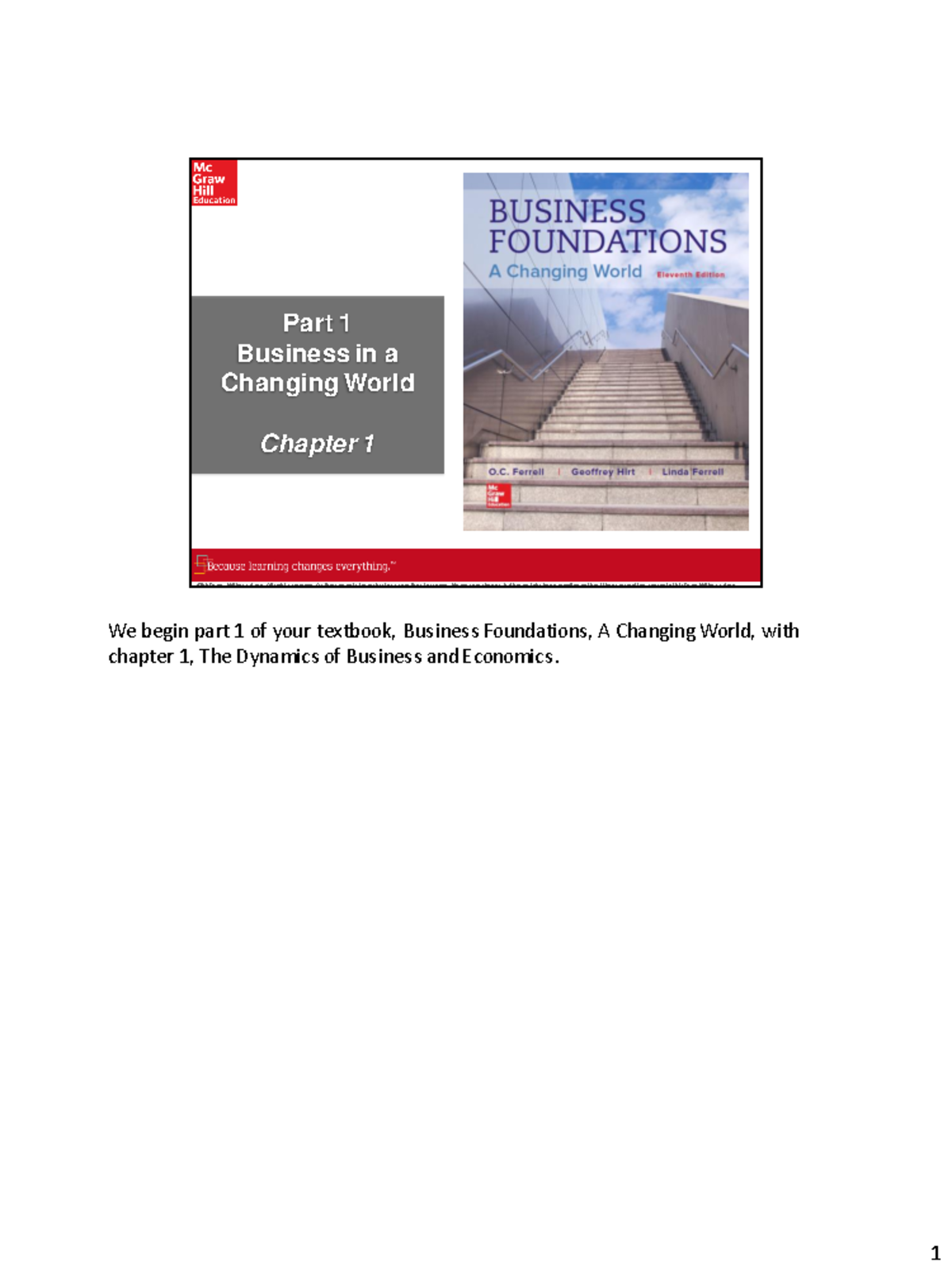 Business Foundations: Chapter 1 - Dynamics of Business & Economics ...