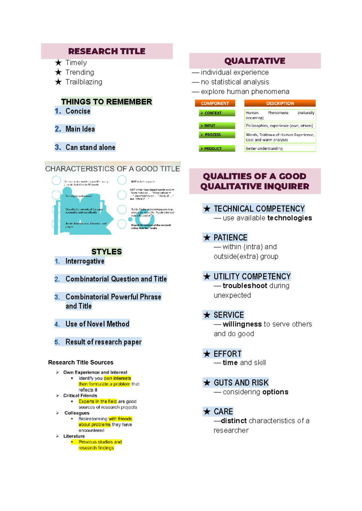 Research Methods Overview for Q3 - Insights & Principles - Studocu