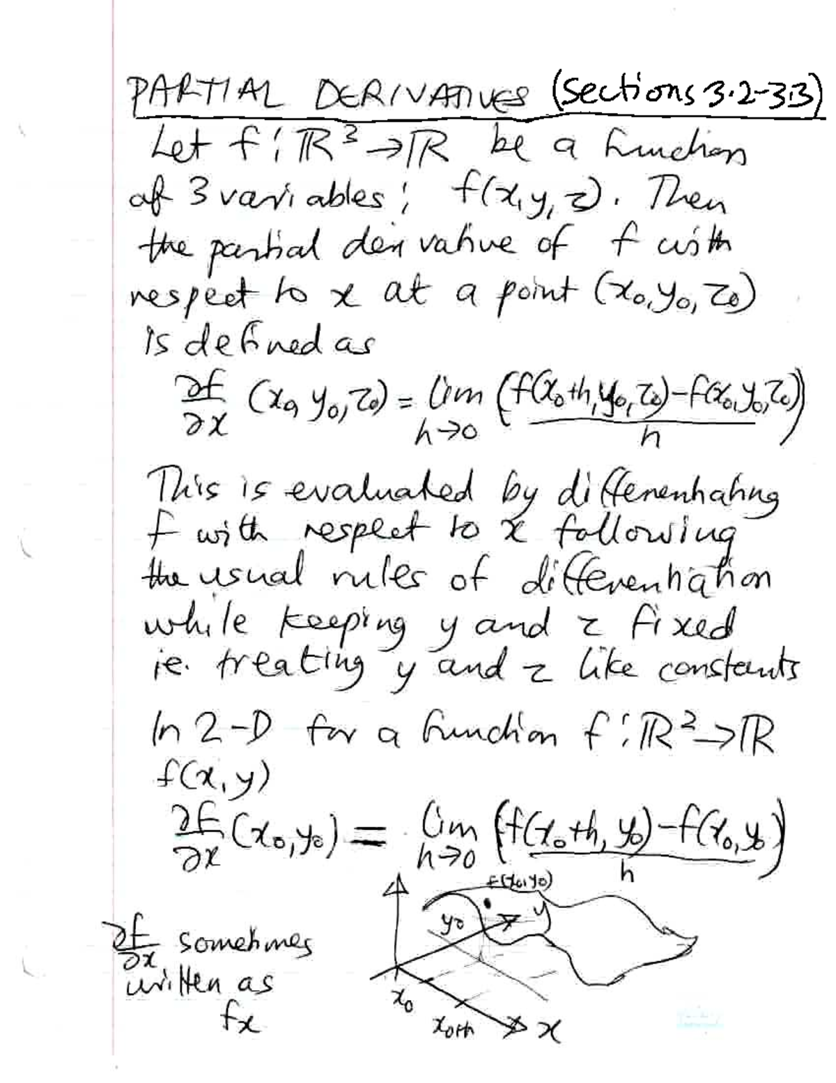 Math2004: Partial Derivatives and Directional Derivatives Notes - Studocu