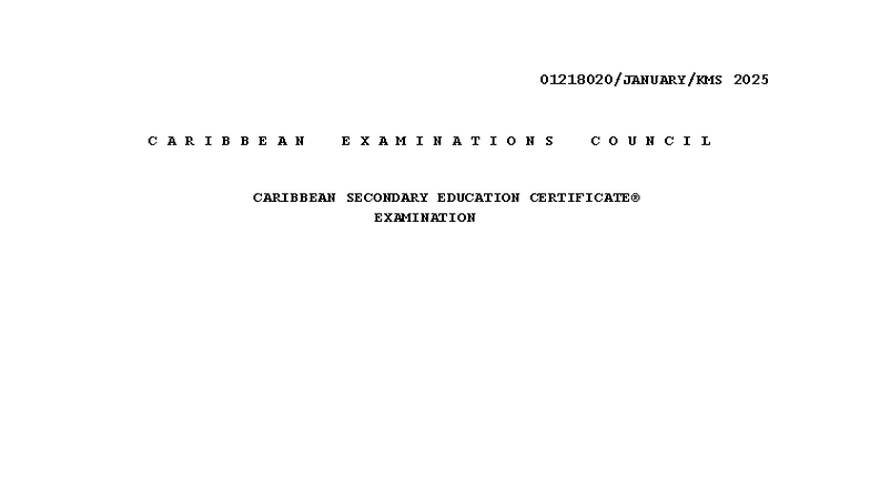 CSEC 01218020 English A Paper 02 Marking Scheme January 2025 - Studocu