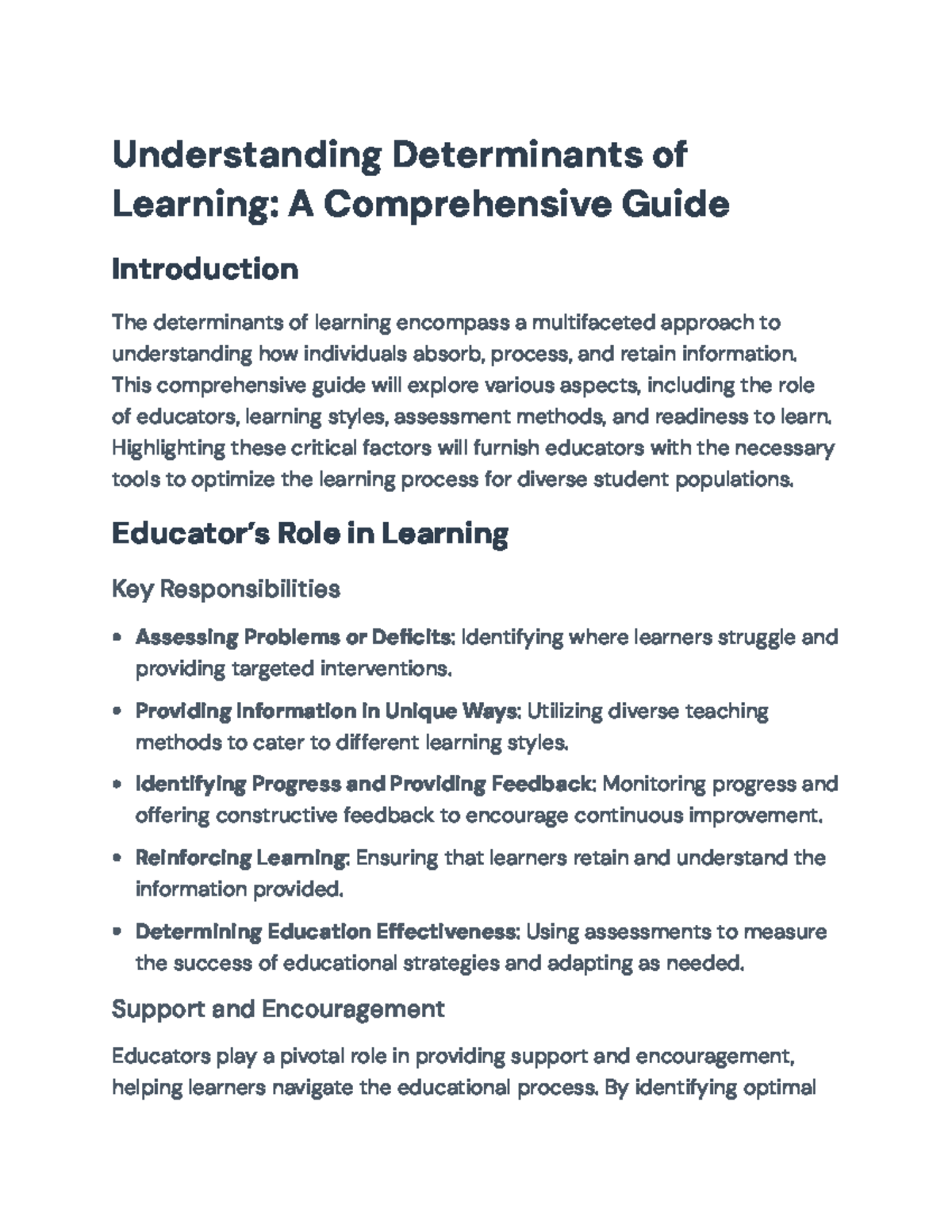 Understanding Determinants of Learning: A Comprehensive Guide - Understanding Determinants of ...