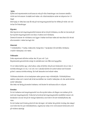 Nk1b Lab2 - Laboration 2 - Två kända miljöproblem Kurs: Naturkunskap 1b ...