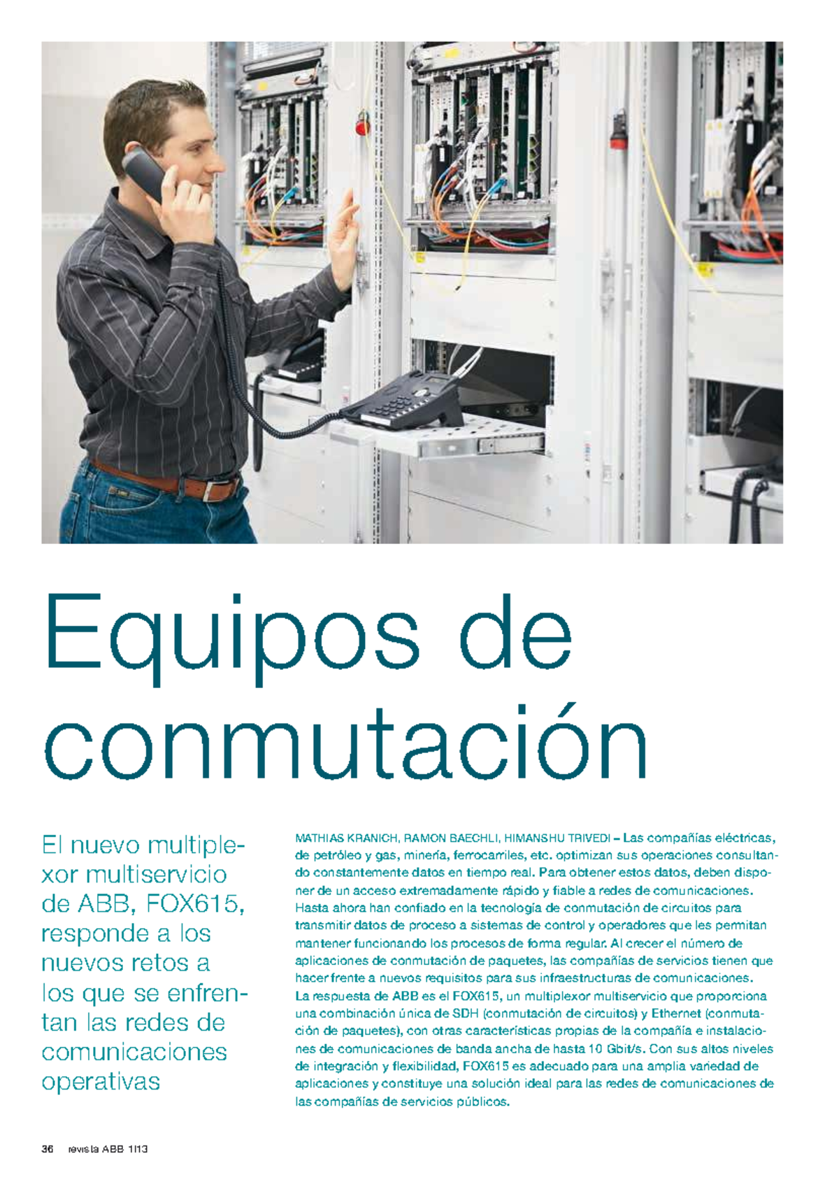 Equipos de Conmutación: Análisis del Multiplexor FOX615 de ABB - Studocu