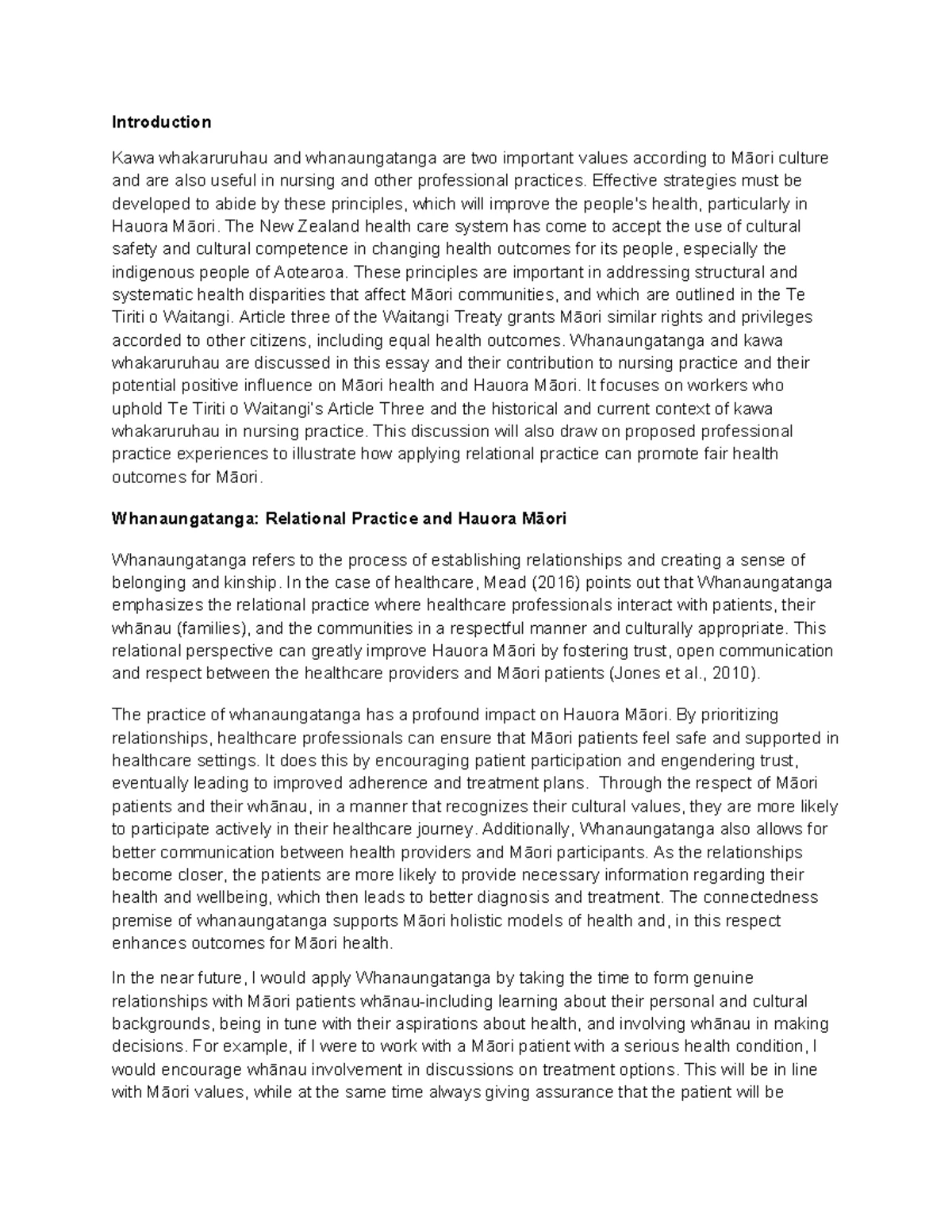 MAOH501 Assignment 1: Understanding Te Whare Tapa Whā Model in Māori ...