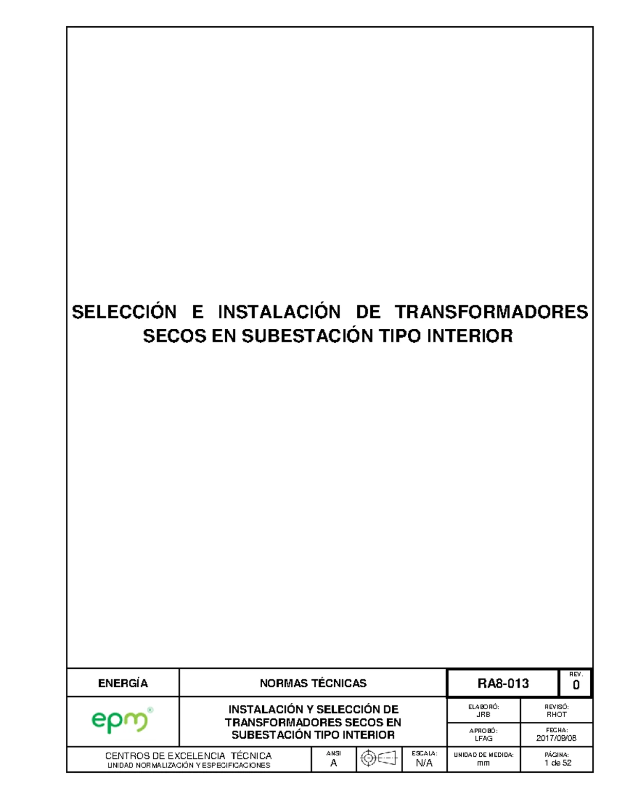CFE-E0000-20 - Normatividad requerida en proyectos - CABLES DE CONTROL ...