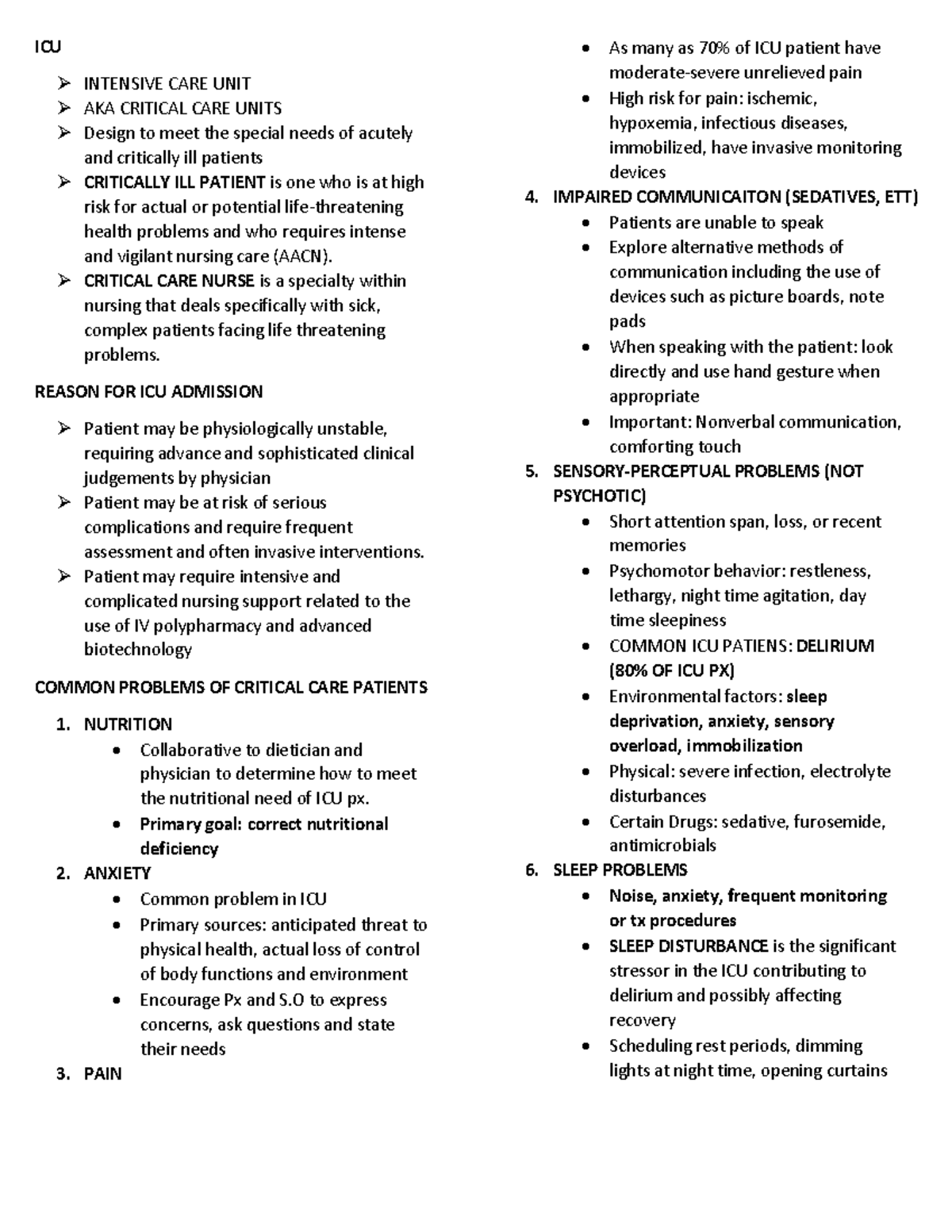 ICU and Renal Failure: Key Concepts and Nursing Management - Studocu