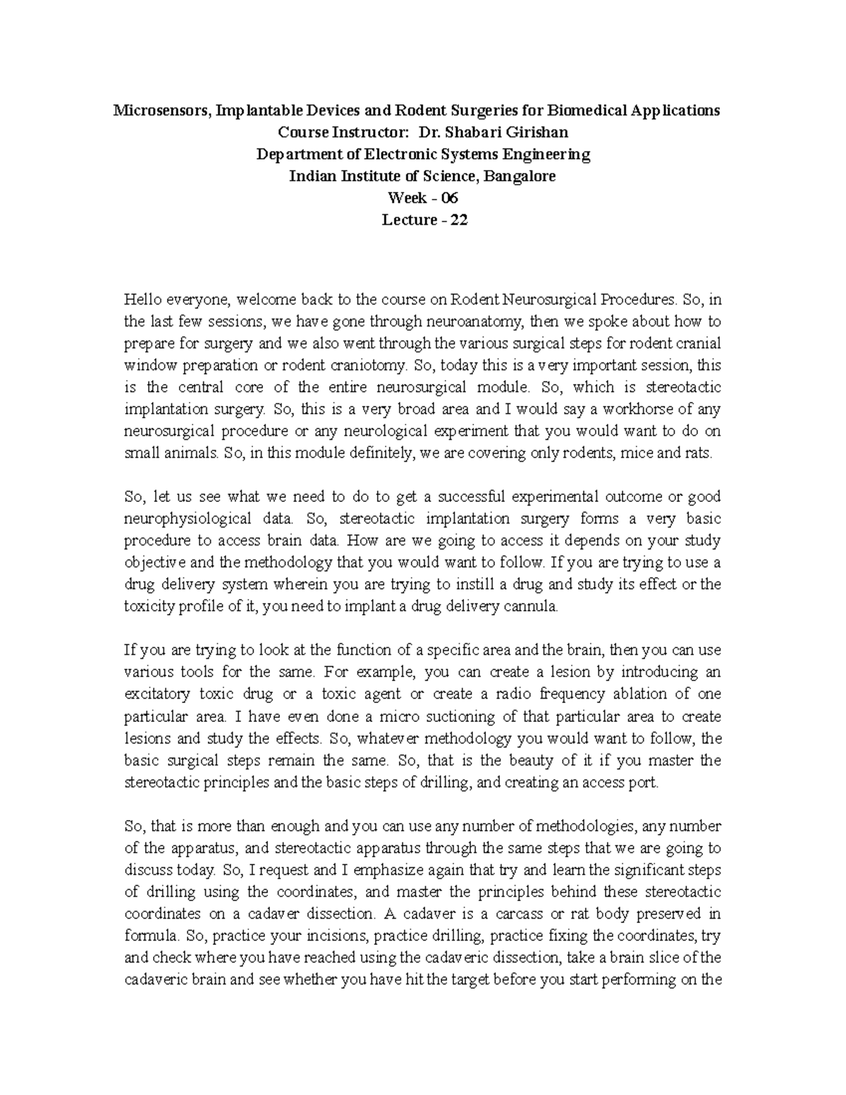 Lec22 - Lecture notes - Microsensors, Implantable Devices and Rodent ...