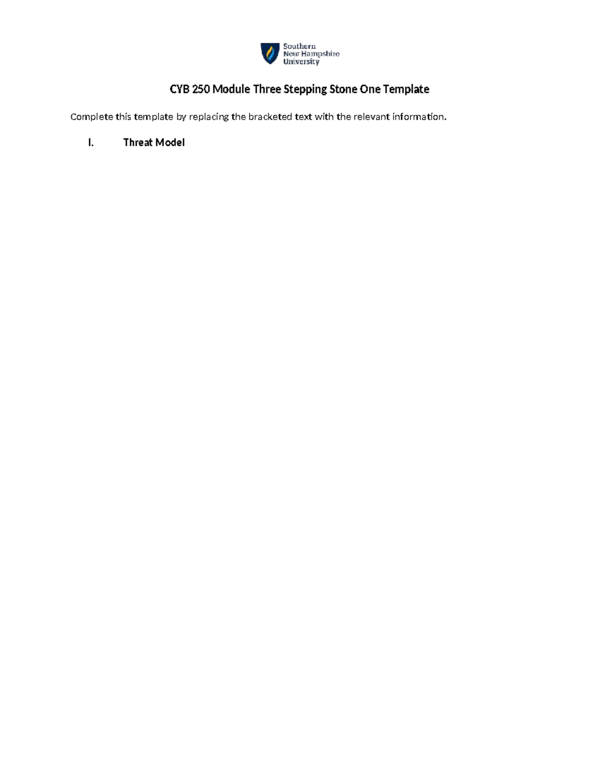 CYB 250 Module Three Stepping Stone One Template - CYB 250 Module Three ...