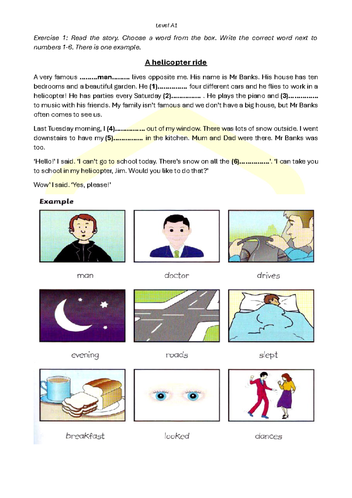 Helicopter Ride Reading Exercise - Level A - Studocu