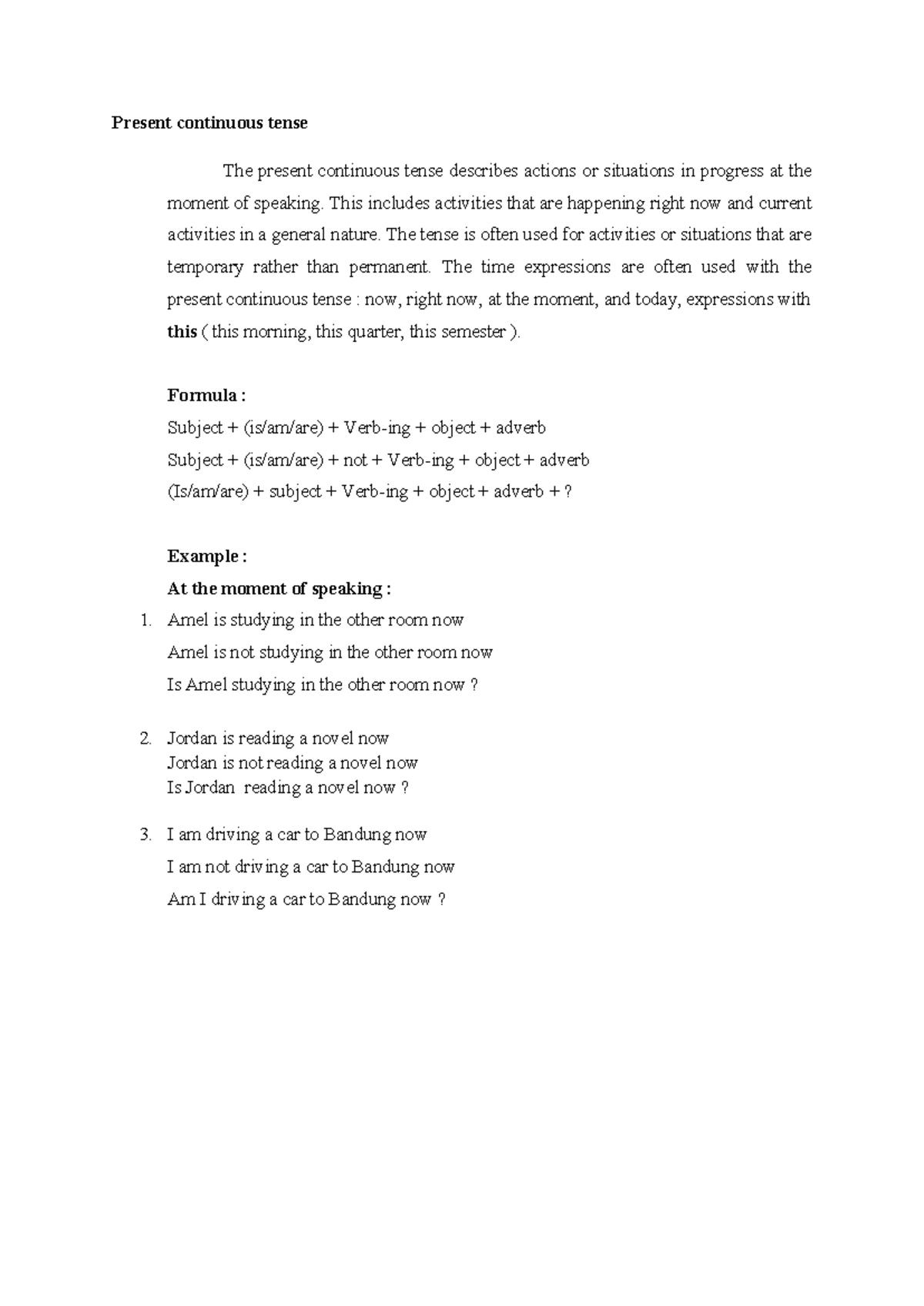 Present Continuous Tense Overview and Usage Explained - Studocu