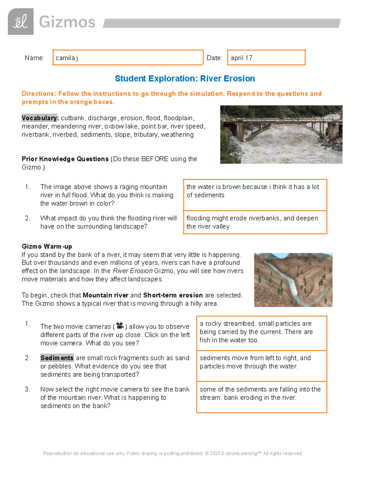 River Erosion SE: Student Exploration Guide and Simulation Insights ...