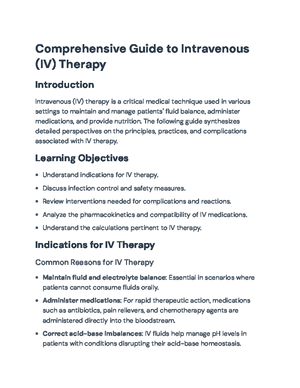 Essentials of IV Therapy: Risks, Benefits, and Safety Practices ...