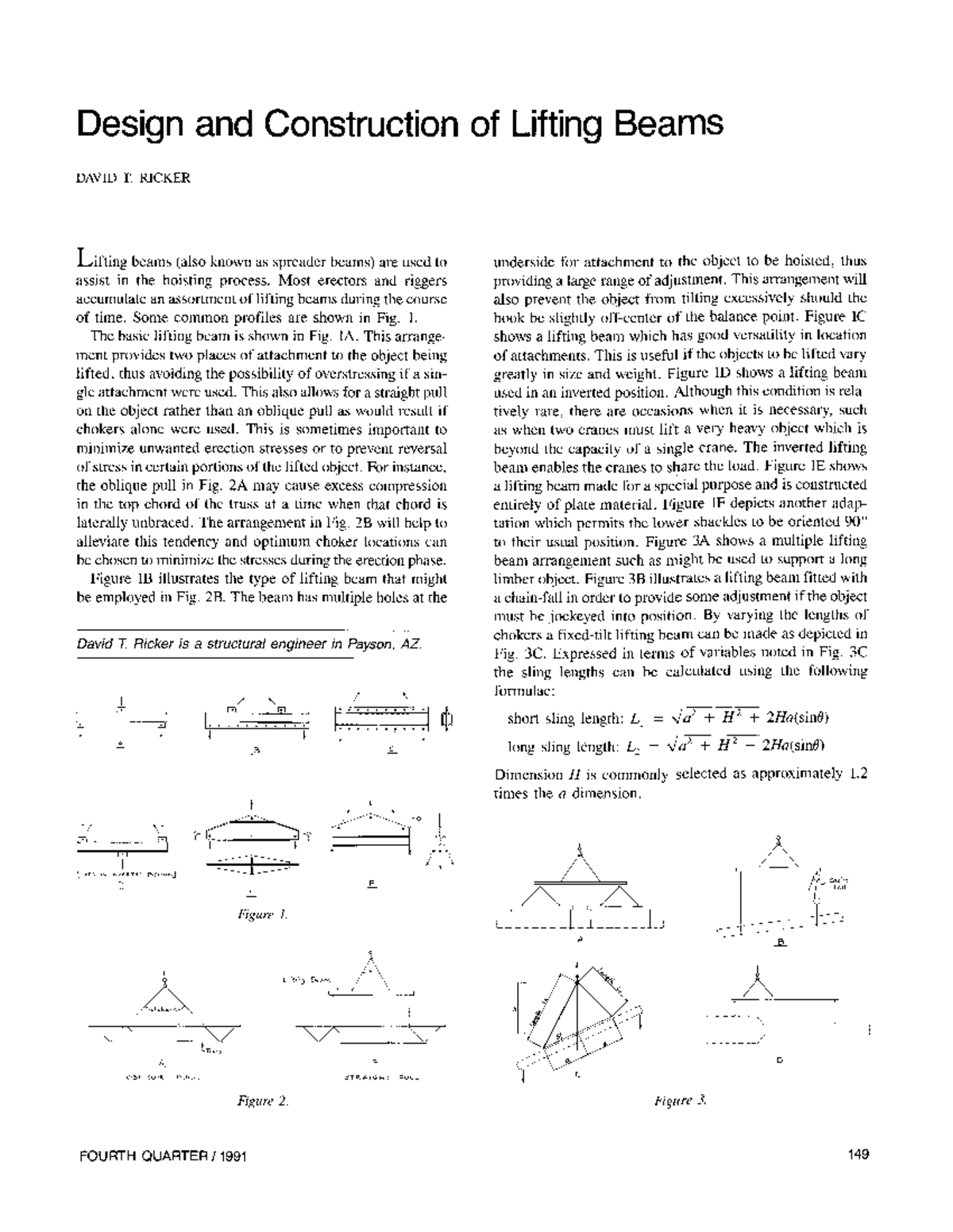Design and Construction of Lifting Beams - David T. Ricker (ENG 491 ...