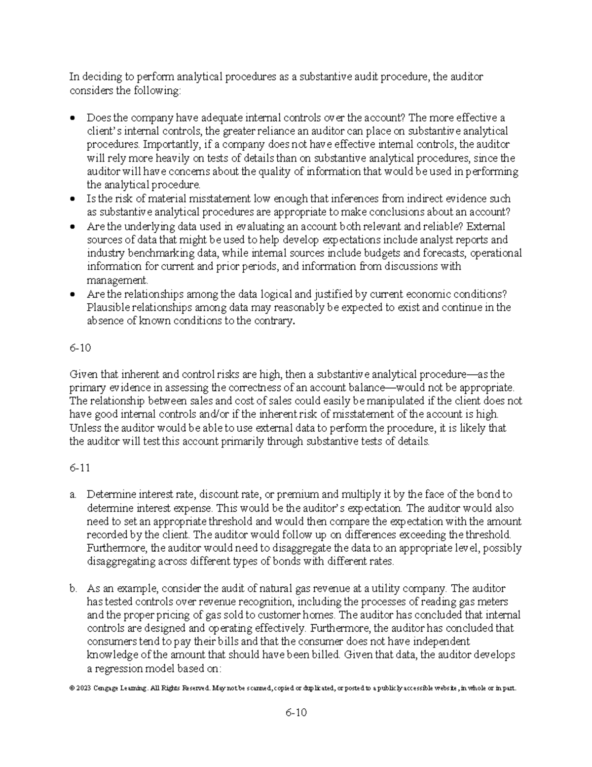 Auditing a Risk-Based Approach: Substantive Analytical Procedures (2024 ...